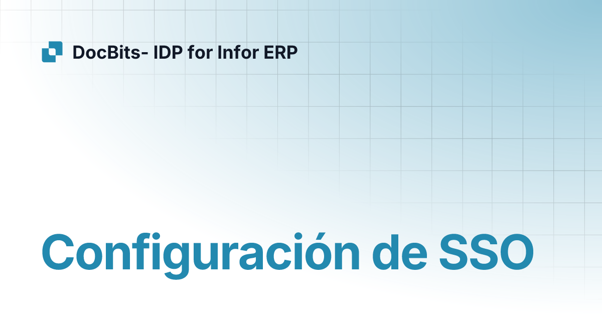 SSO Configuration | DocBits- IDP for Infor ERP