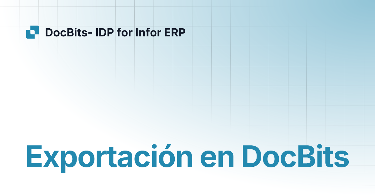 Exporting in DocBits | DocBits- IDP for Infor ERP