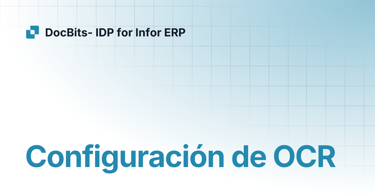 Ocr Settings | DocBits- IDP for Infor ERP