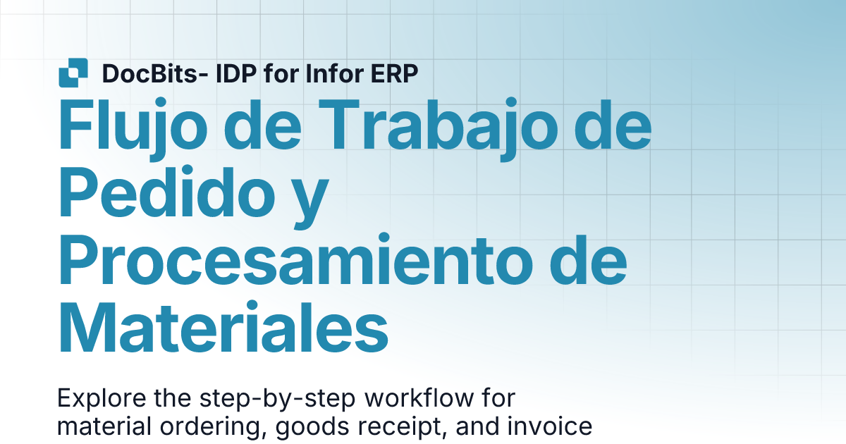 Material Ordering and Processing Workflow | DocBits- IDP for Infor ERP