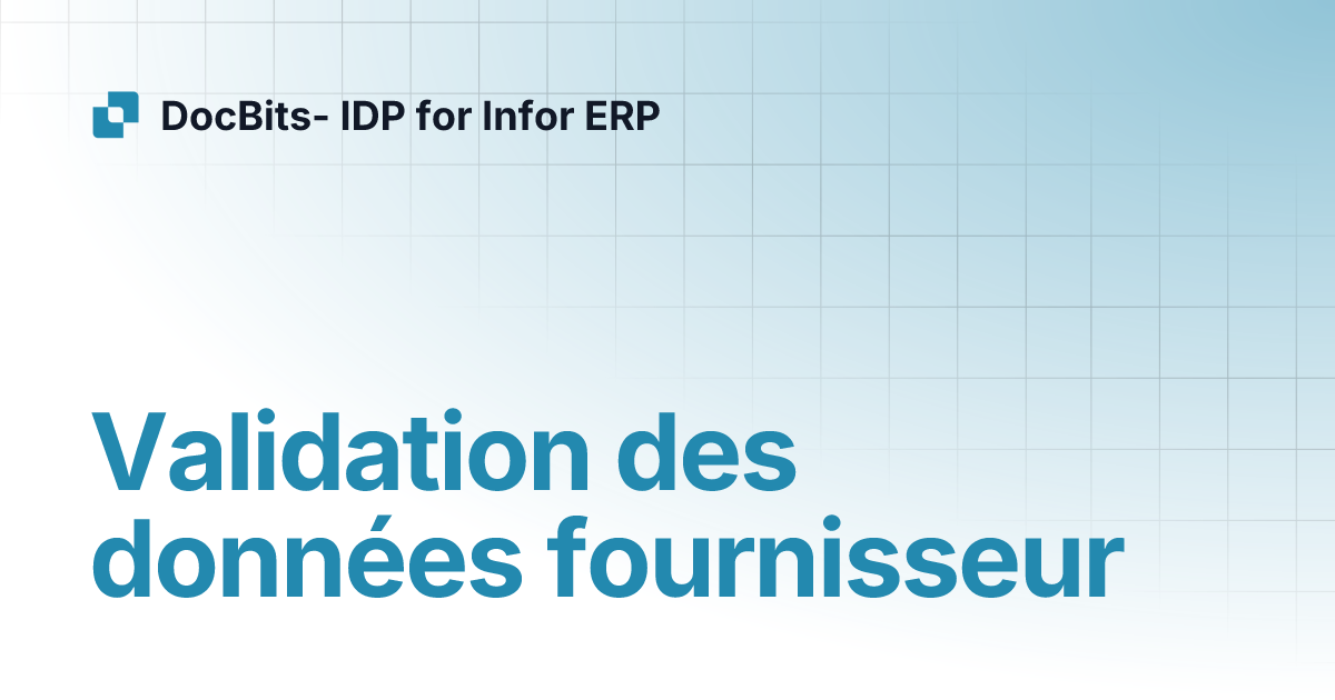 Master Data Lookup | DocBits- IDP for Infor ERP