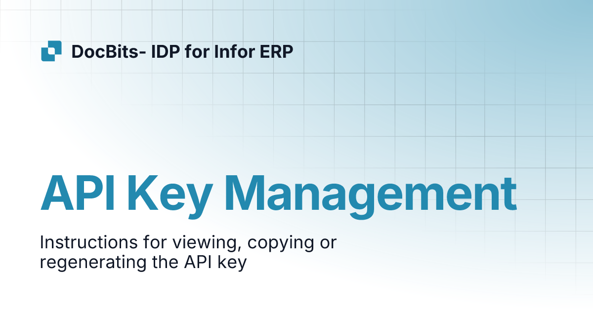 API Key Management | DocBits- IDP for Infor ERP