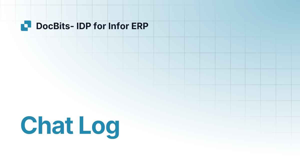 Chat Log | DocBits- IDP for Infor ERP