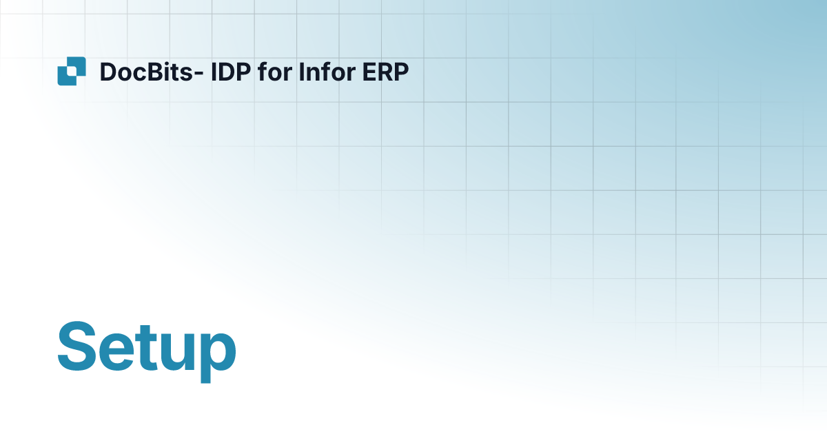 Setup | DocBits- IDP for Infor ERP