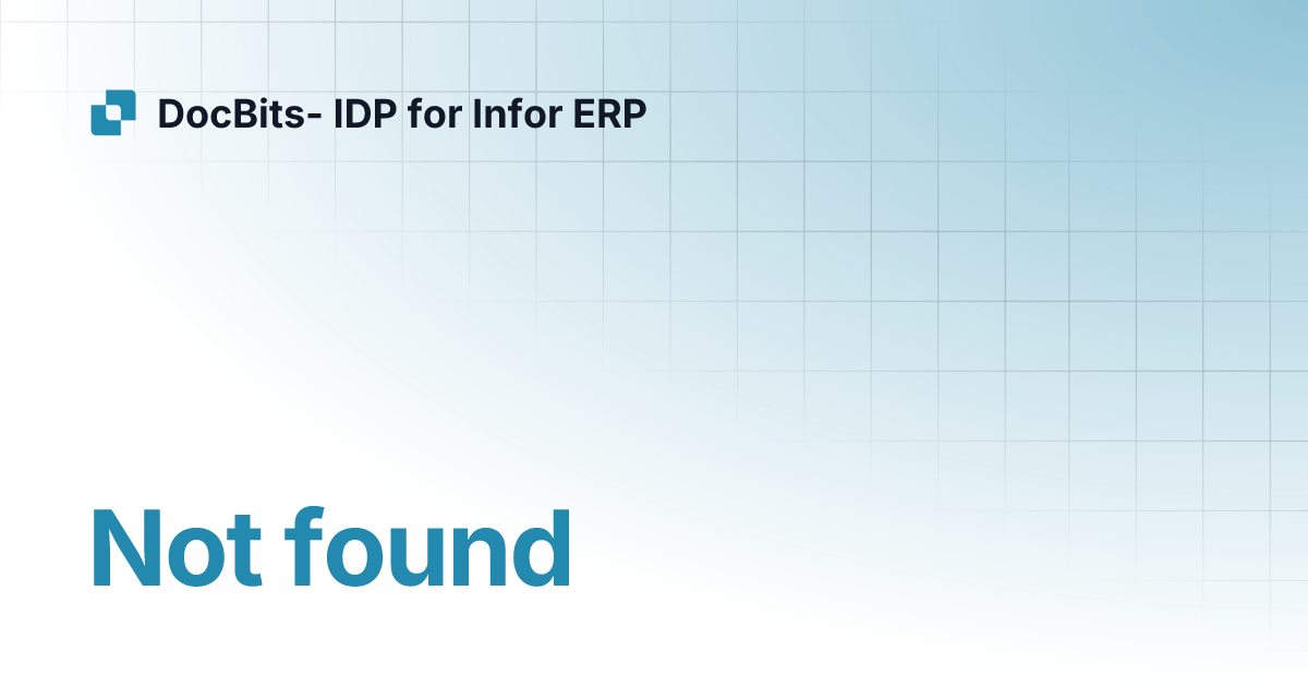 Mapping Columns | DocBits- IDP for Infor ERP