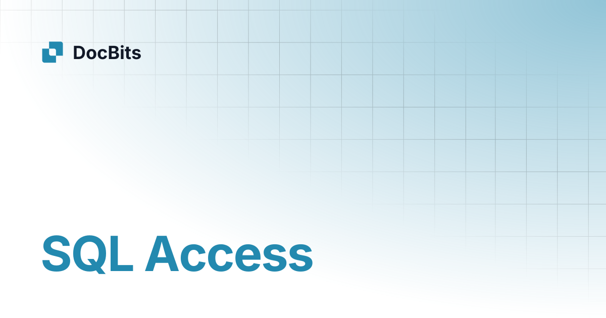 SQL Access | DocBits
