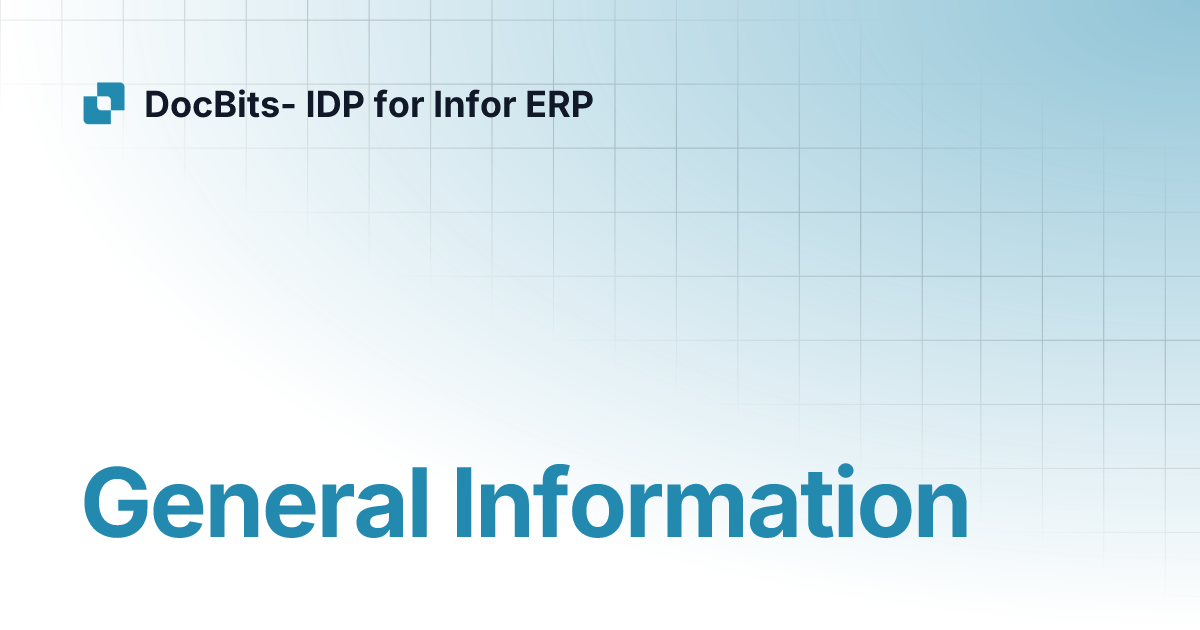 General Information | DocBits- IDP for Infor ERP