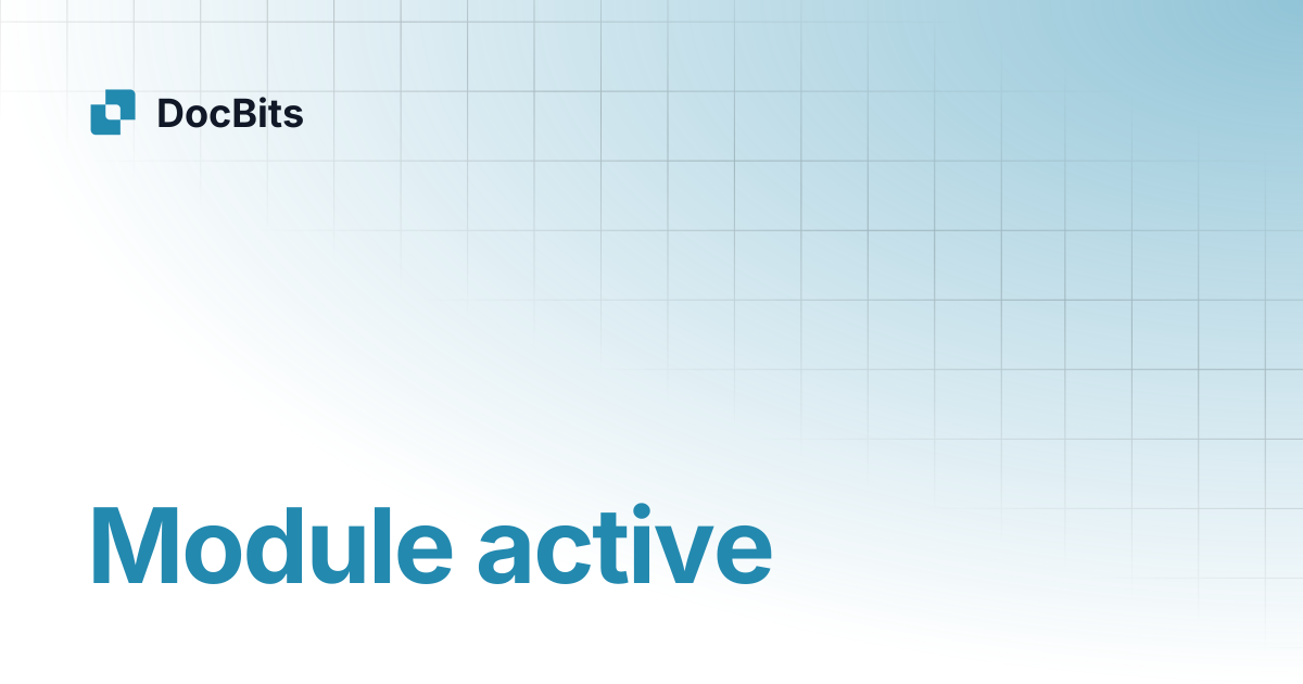Module active | DocBits- IDP for Infor ERP