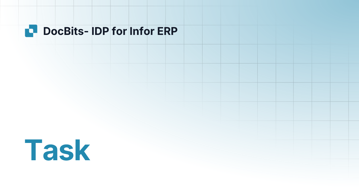 Task | DocBits- IDP for Infor ERP